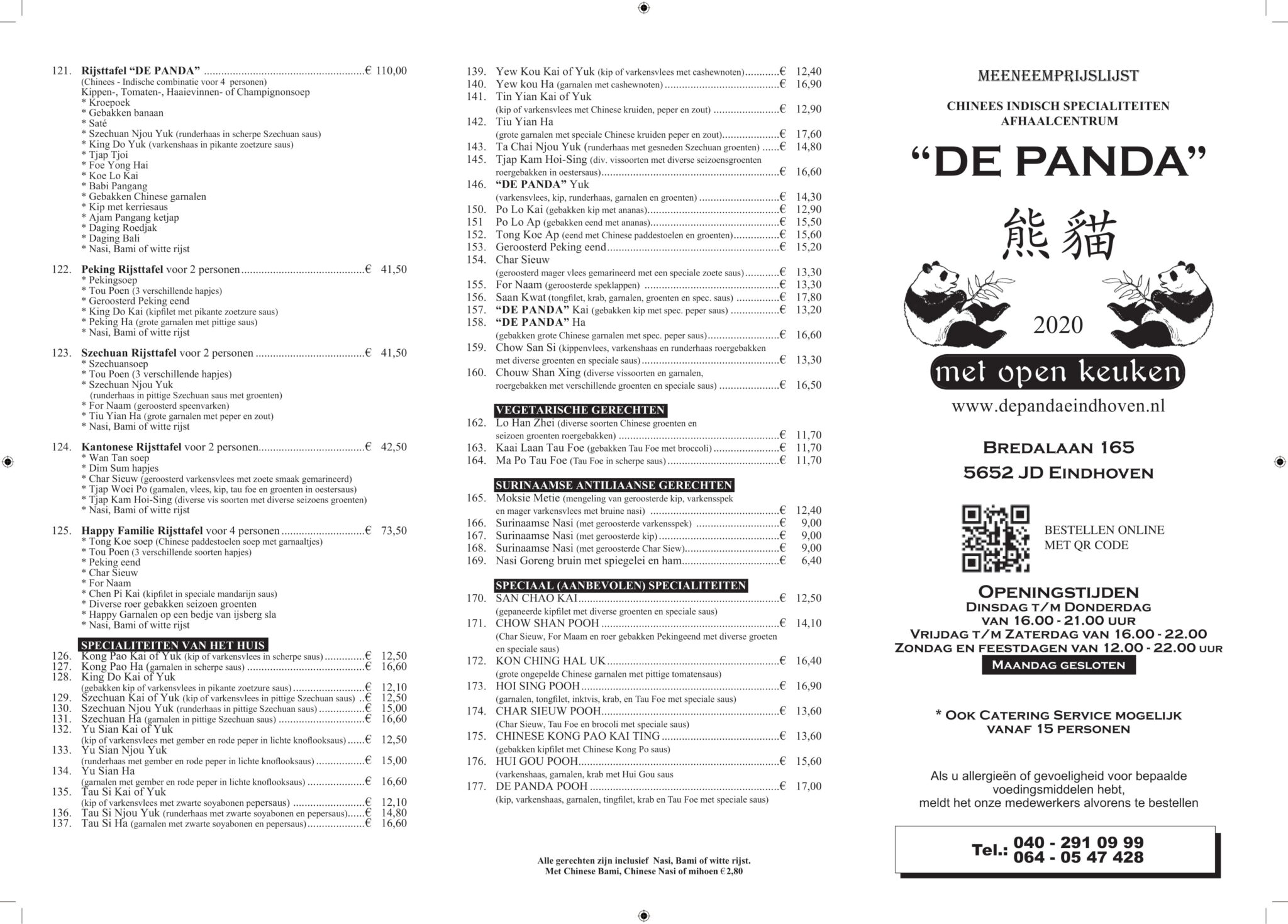 Menu - De Panda
